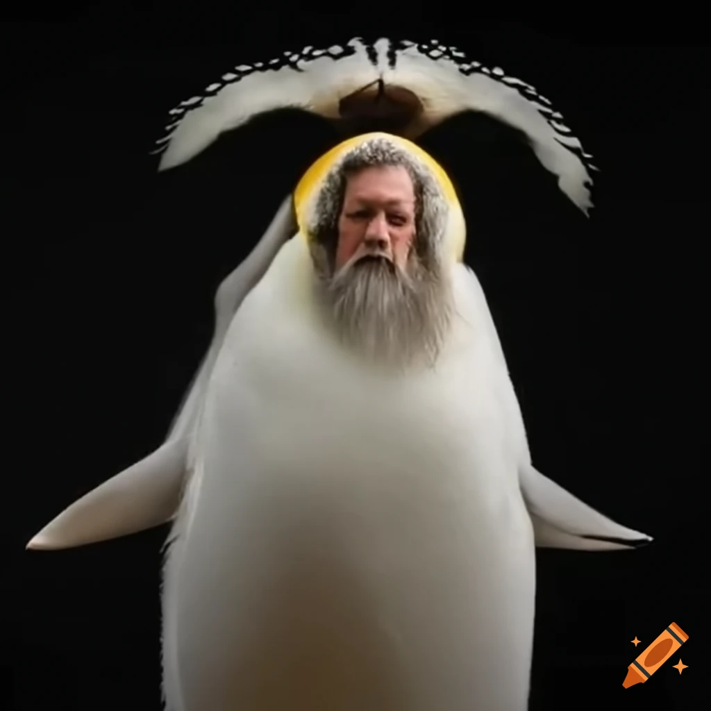 Richard stallman wearing a penguin costume on Craiyon