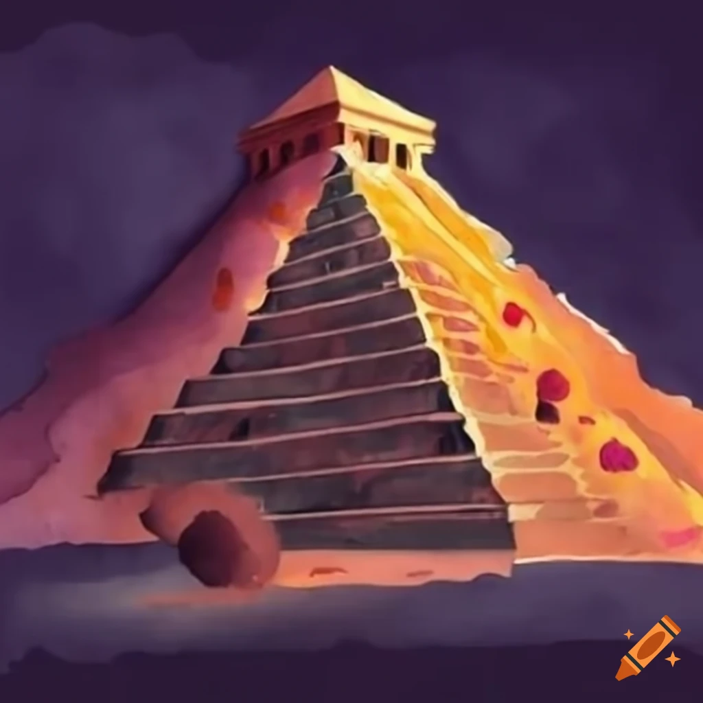 An ancient pyramid in an exotic Indian location on Craiyon