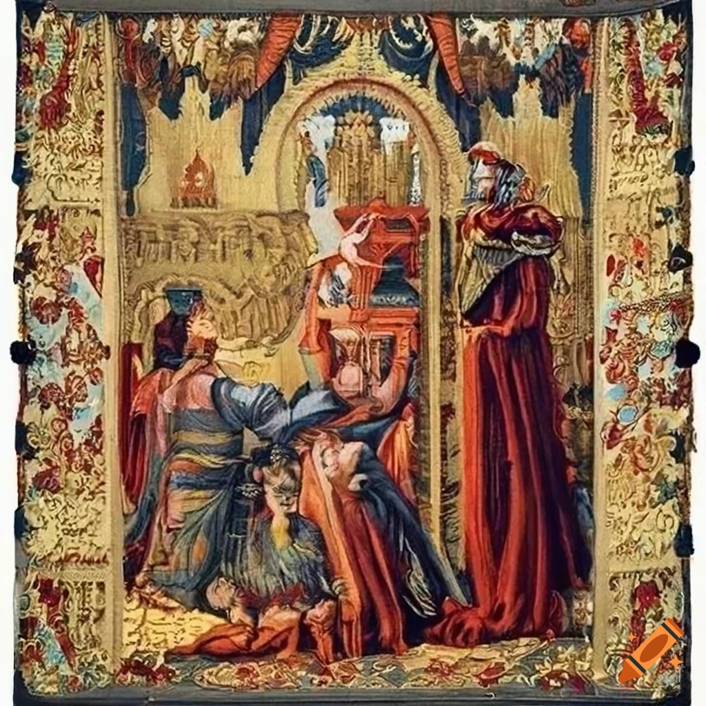 Illustration inspired by the bayeux tapestry on Craiyon