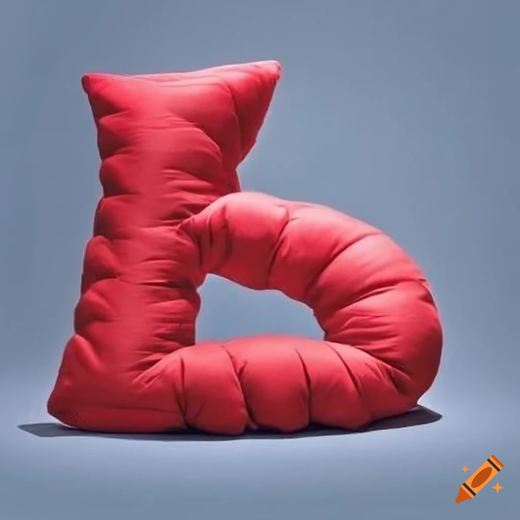 Red down padded t-shaped pillow