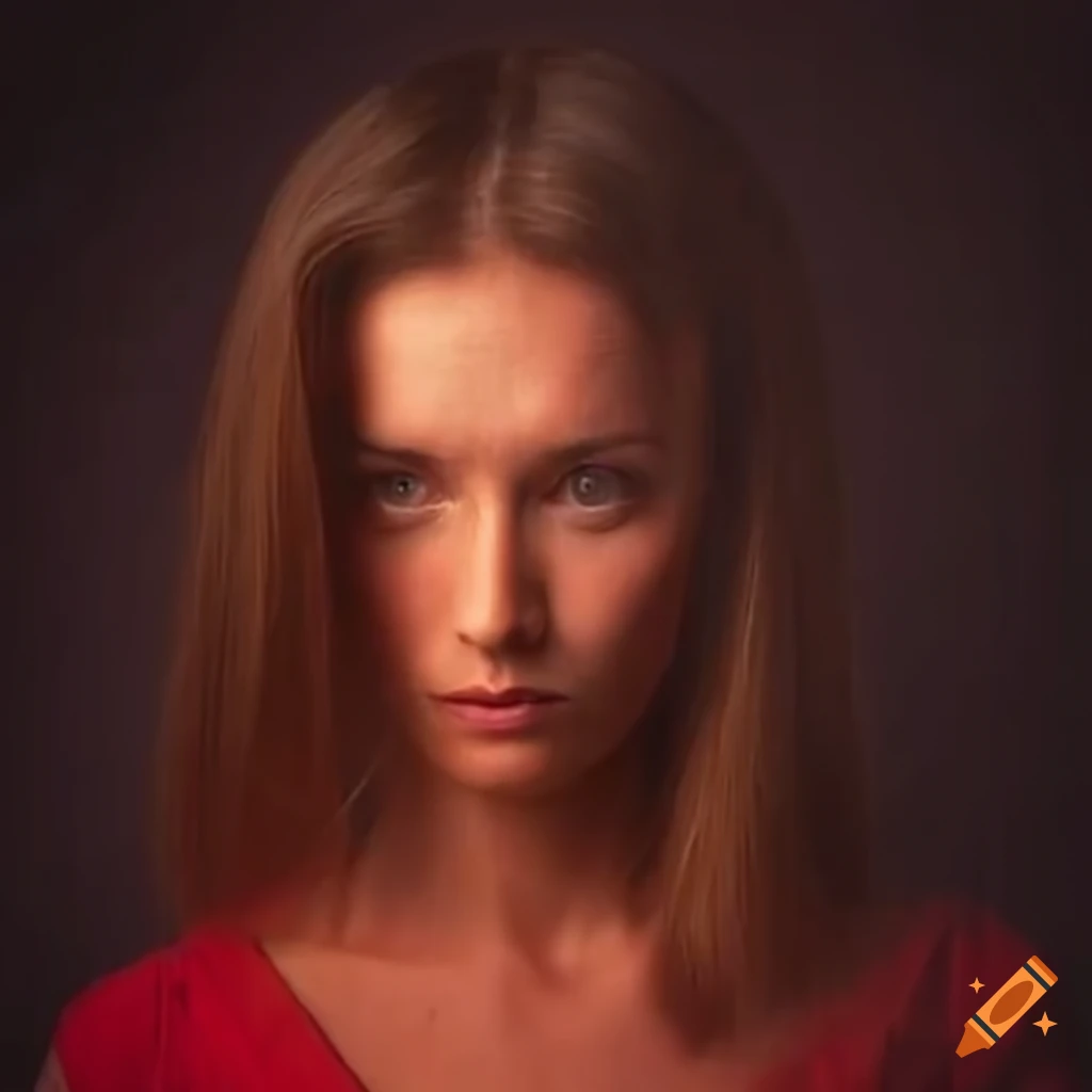 Artistic representation of a fiery female face on Craiyon