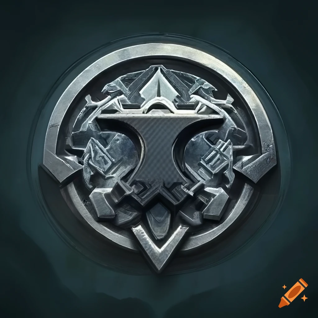 Platinum token with anvil insignia and intricate details