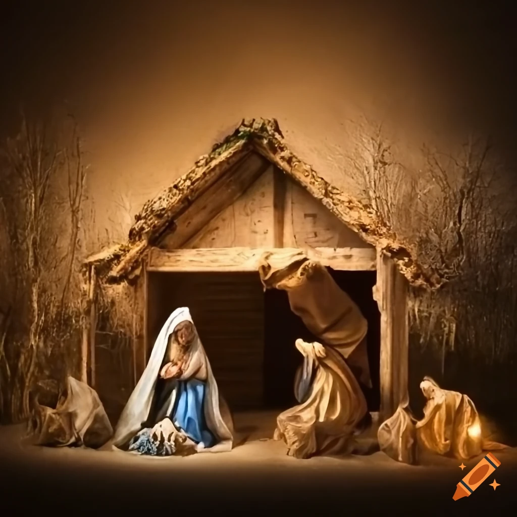 Christmas nativity scene with jesus on Craiyon