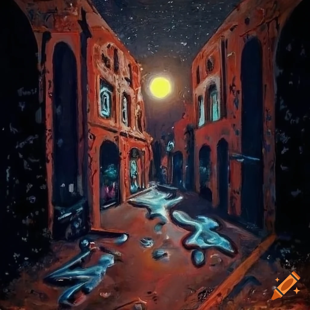 Abstract graffiti in a desert city alleyway on Craiyon