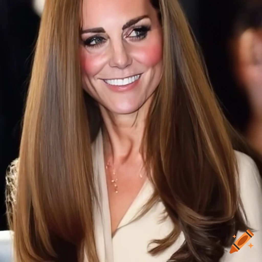 Kate middleton getting her hair trimmed backstage at a fashion show