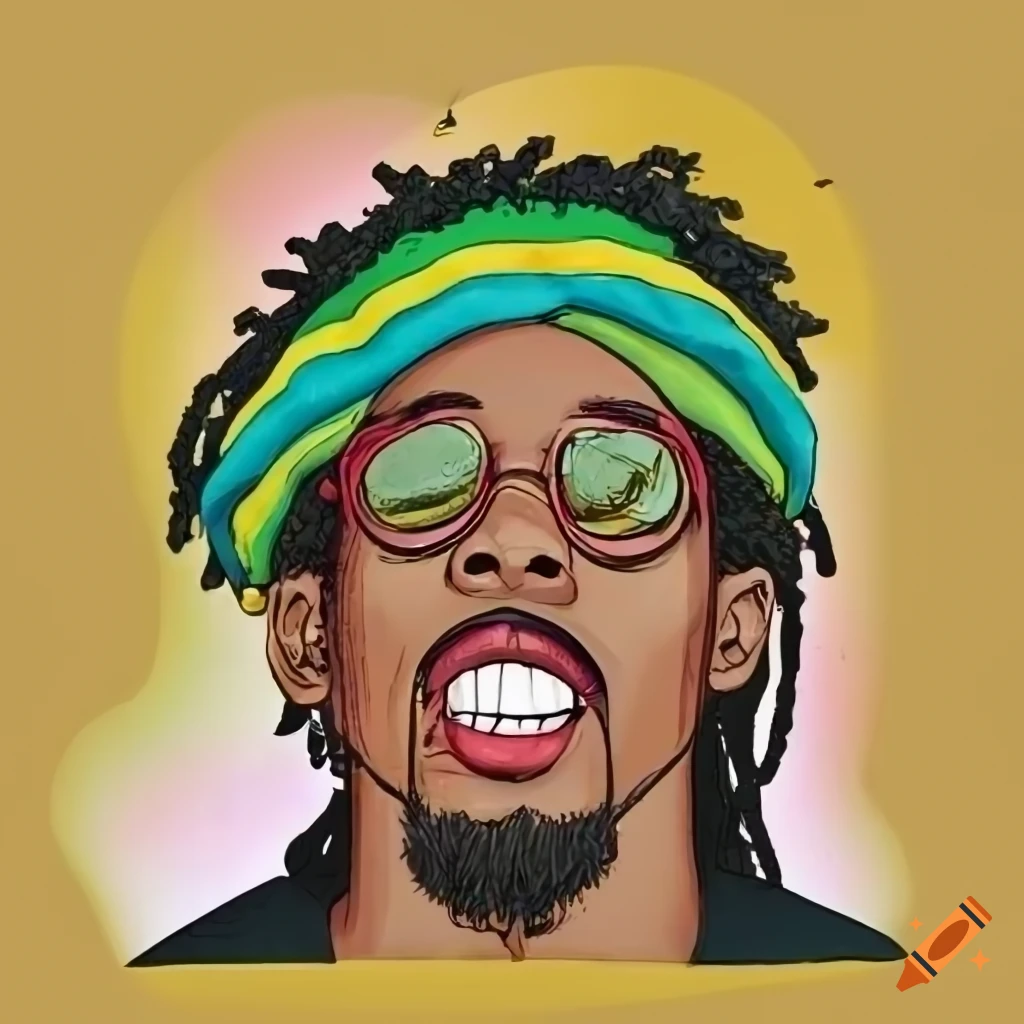 Cartoon-style reggae music flyer on Craiyon