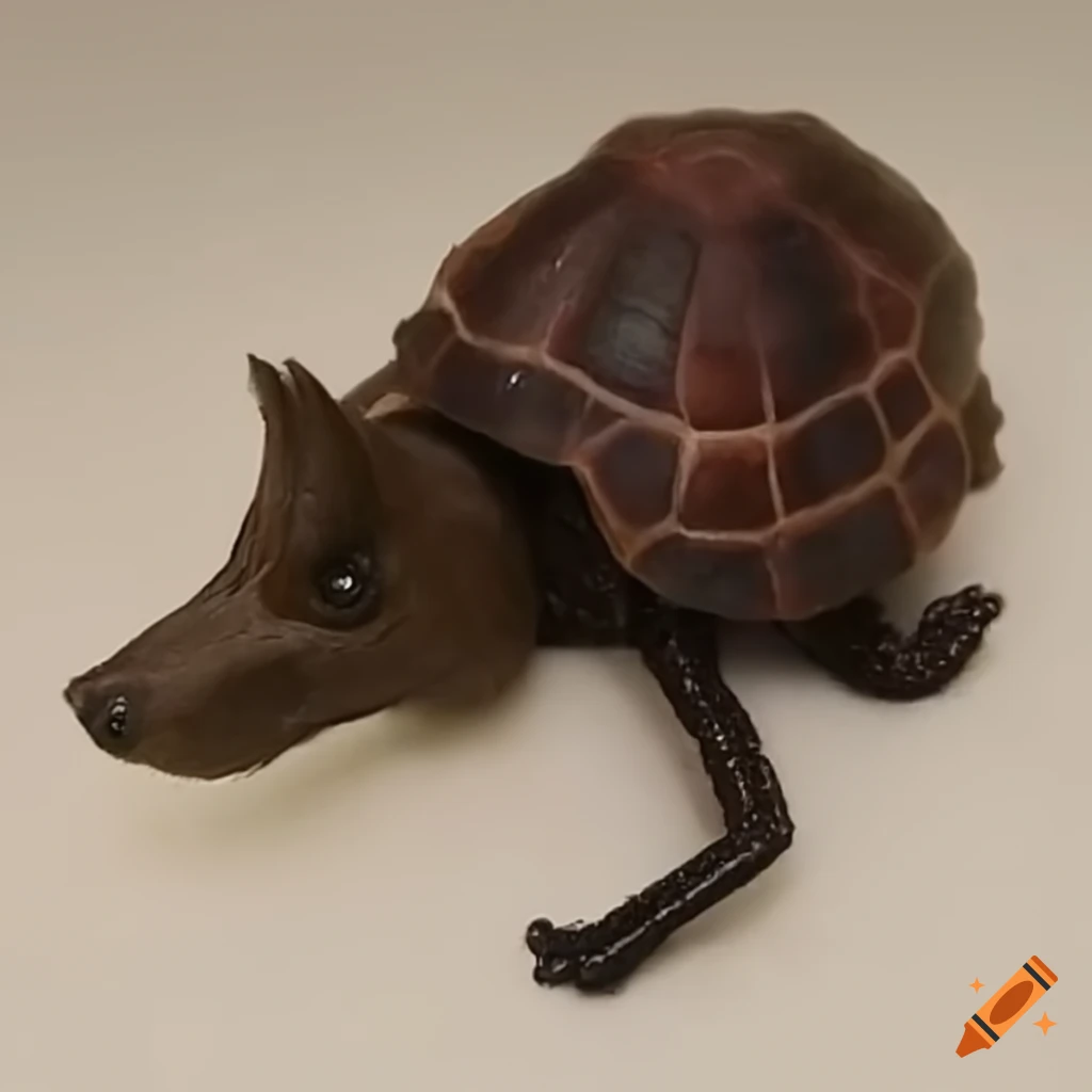 Artwork of a creature with a wolf head, turtle body and ant legs on Craiyon