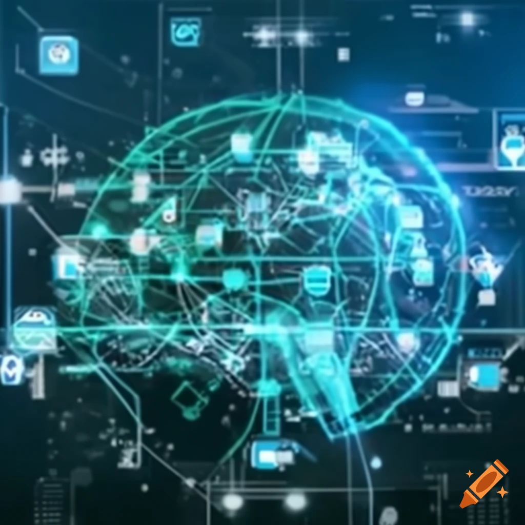 Imagen de cerebro de inteligencia artificial con toques robóticos y eléctricos on Craiyon