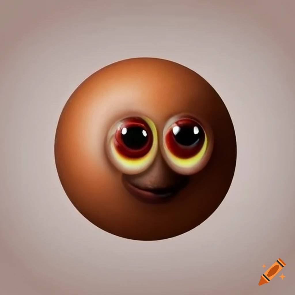 Cute brown ball with big eyes on Craiyon