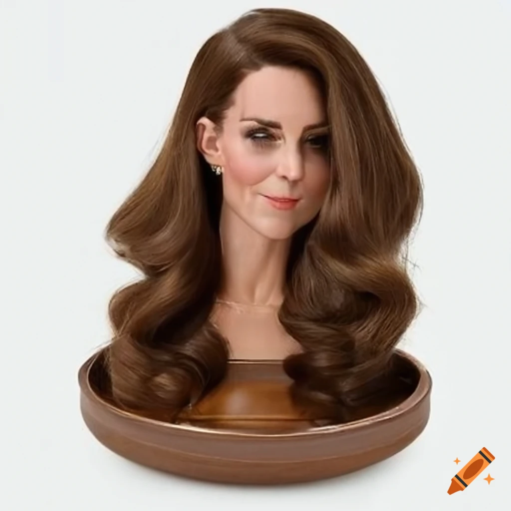 Kate middleton styling head with long flowing hair on Craiyon