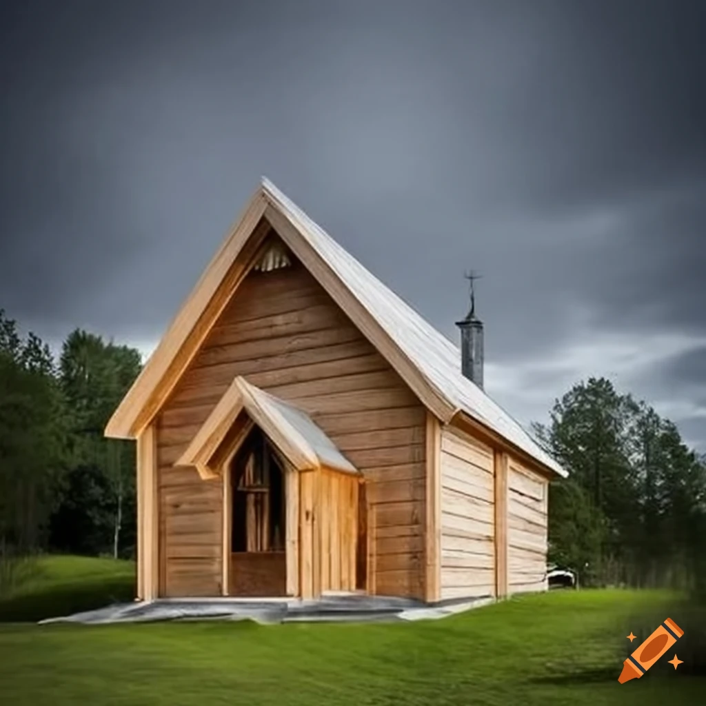 Modern norwegian farmhouse chapel on Craiyon
