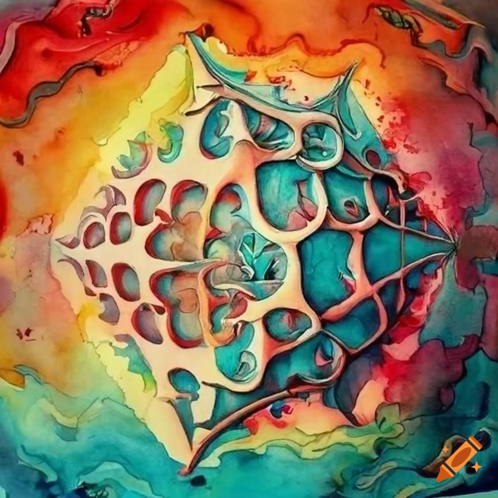 Detailed and mind-bending watercolor artwork