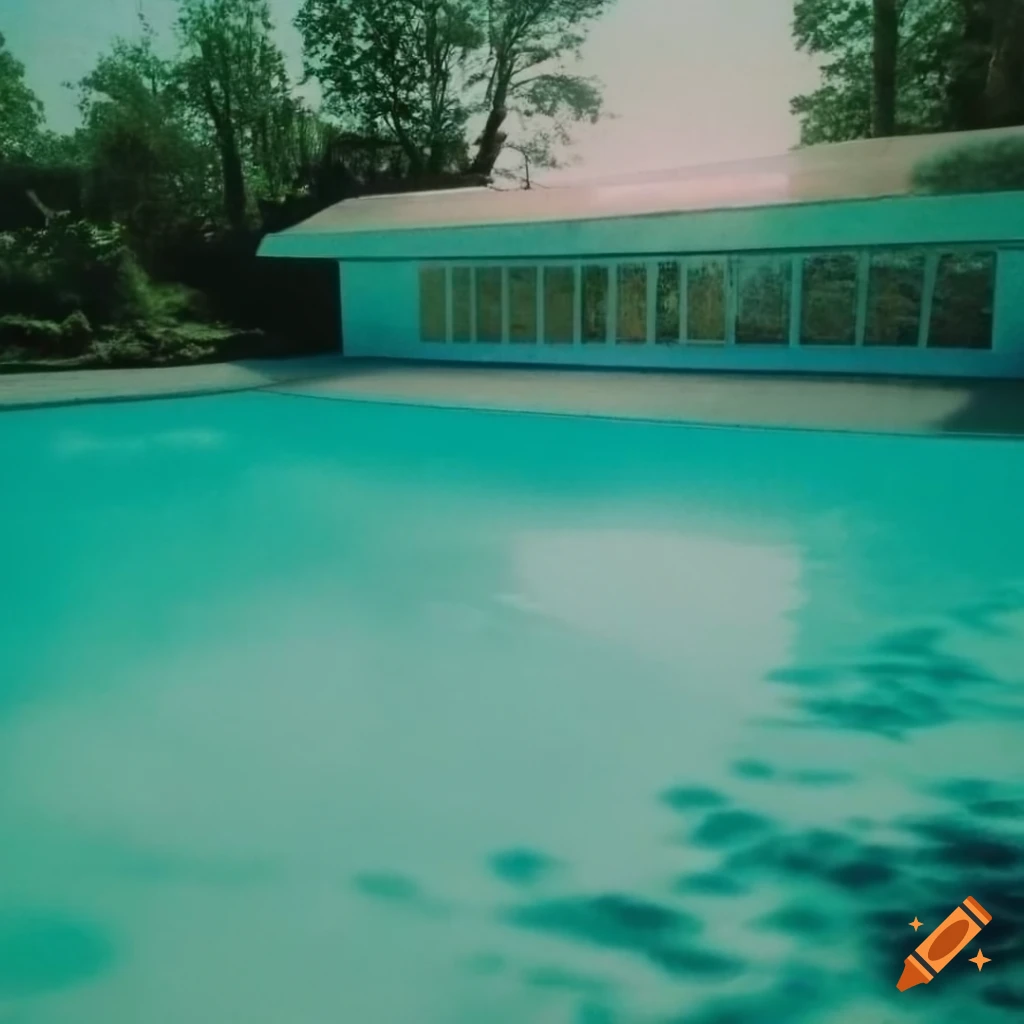 1970s ussr russian space age empty indoor pool with white tiles on Craiyon