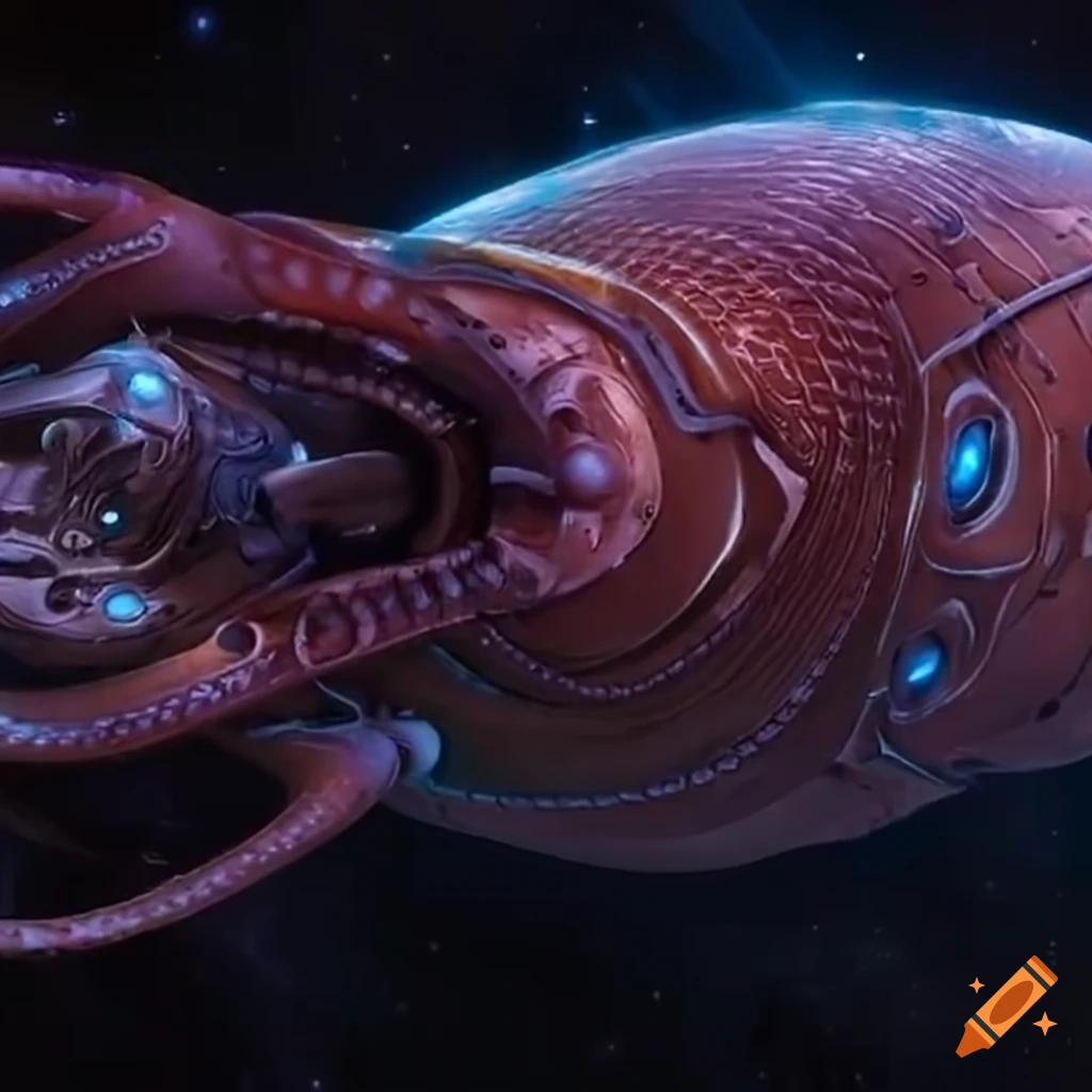 Spectacular futuristic giant cyborg alien space mecha on Craiyon