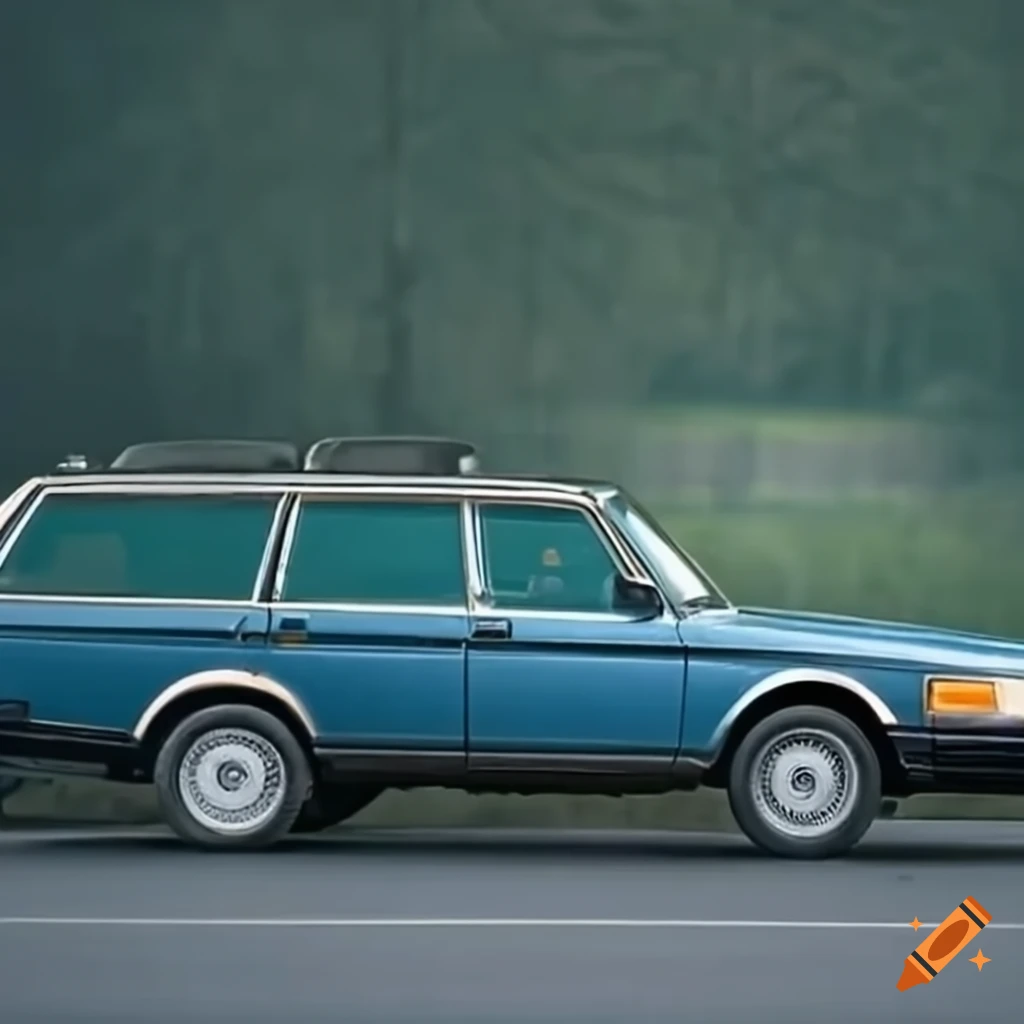 Side by side parked vintage cars on Craiyon
