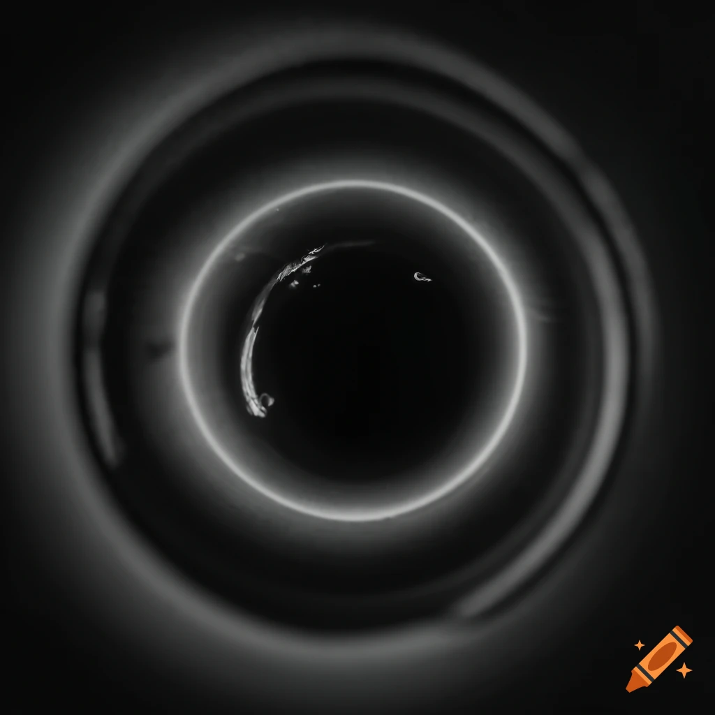 Black and white photo with a fisheye lens effect on Craiyon