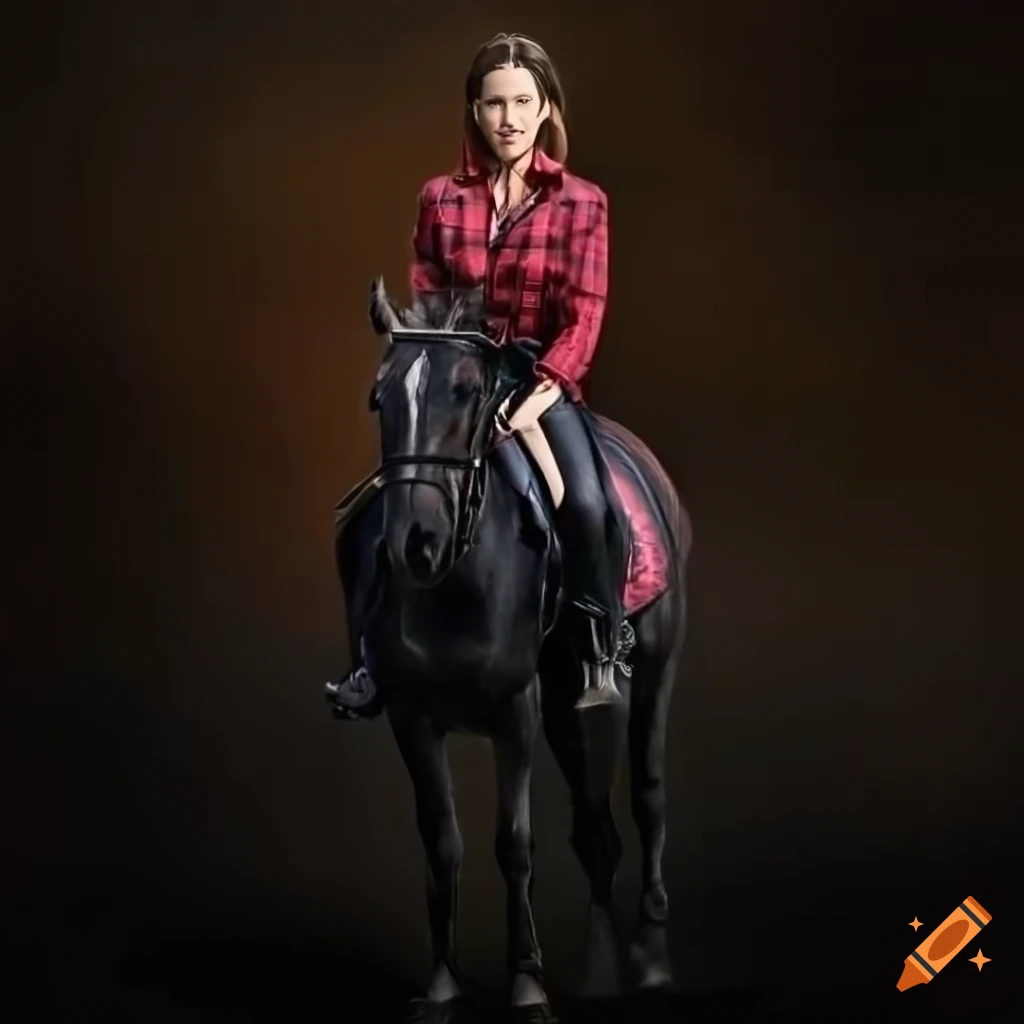 Hyperrealistic photograph of kate beckinsale riding a horse on Craiyon