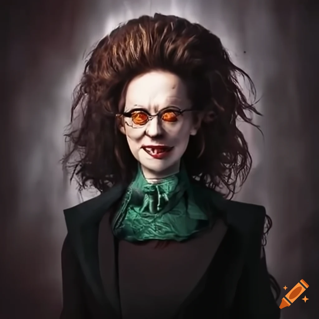 Humorous image of a woman professor at a vampire school on Craiyon