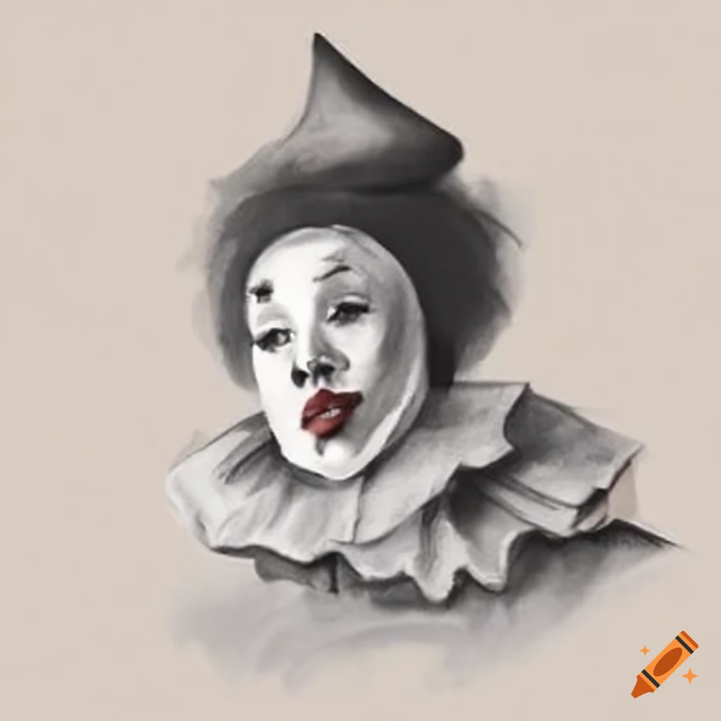 Image of pierrot in a traditional italian theater on Craiyon