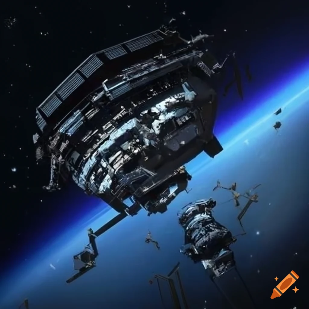 Dodecahedral space station on Craiyon