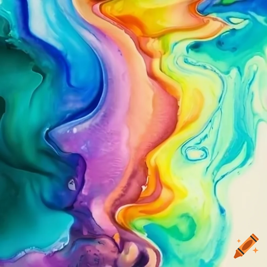 Swirling flow in watercolor with spring colors on Craiyon