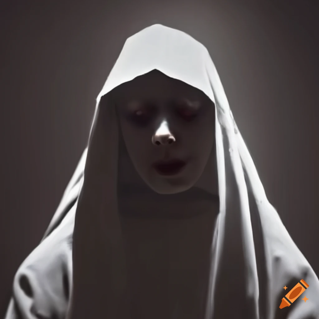 Creepy 16th century nun praying on Craiyon