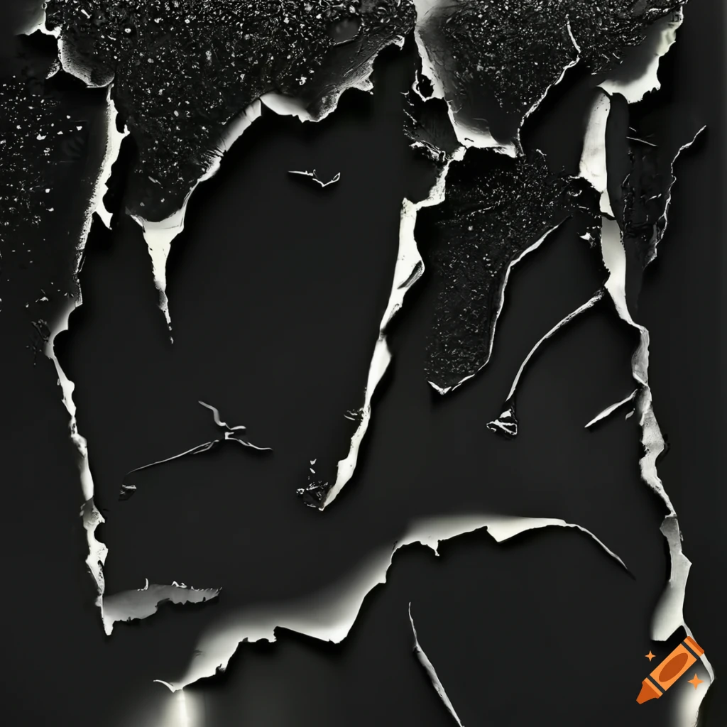 Captivating black artwork with cracked textures