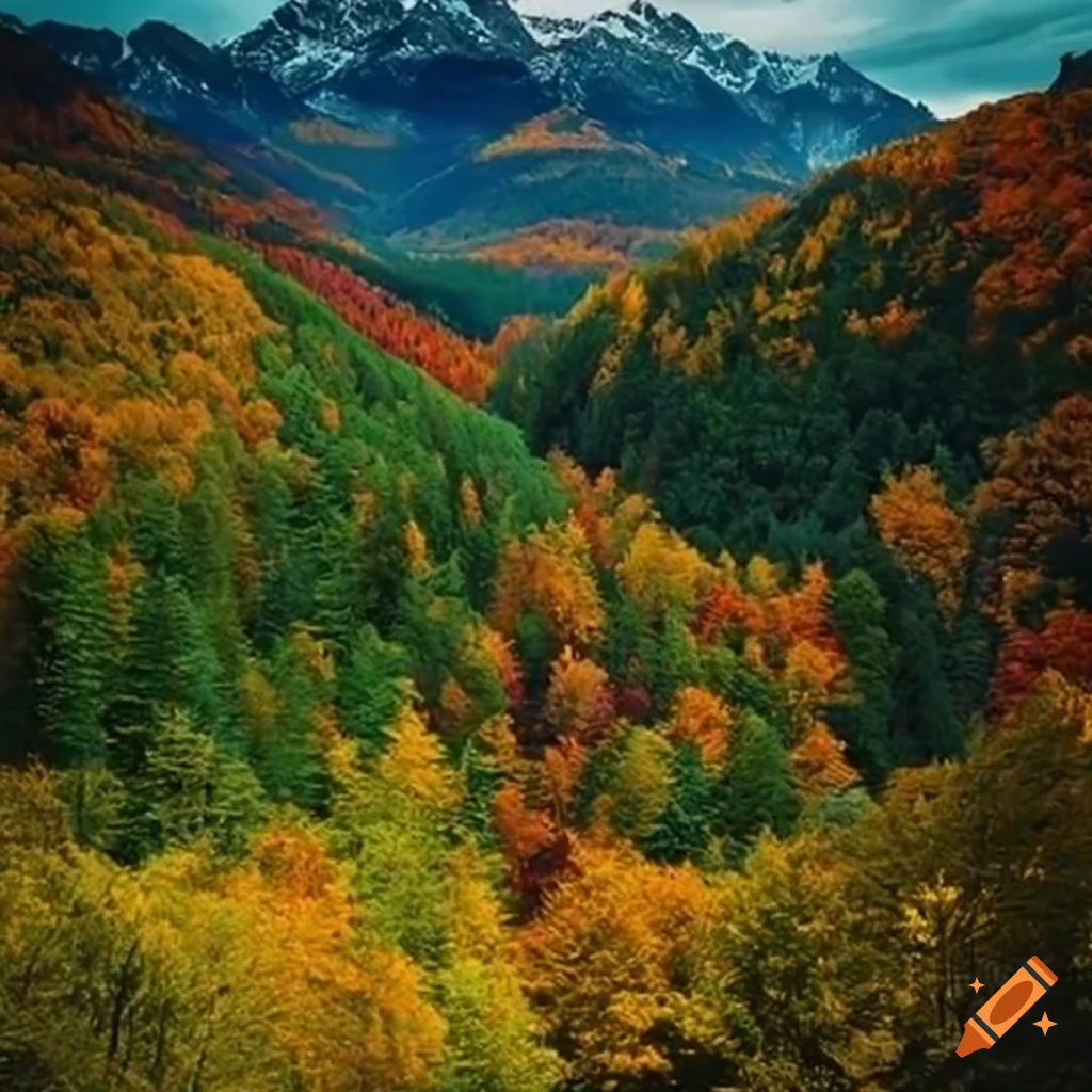 Vibrant autumn mountains