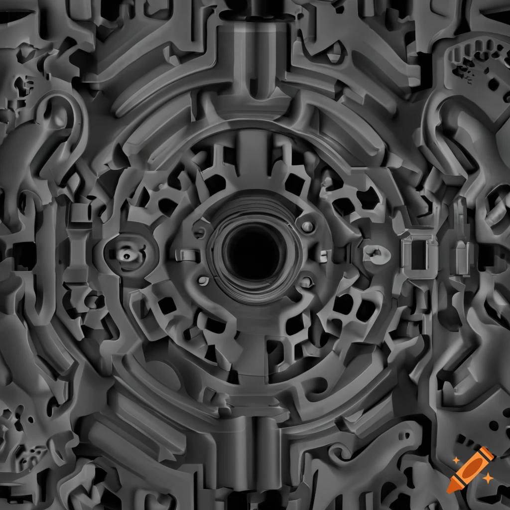 Seamless grayscale mechanical texture on Craiyon