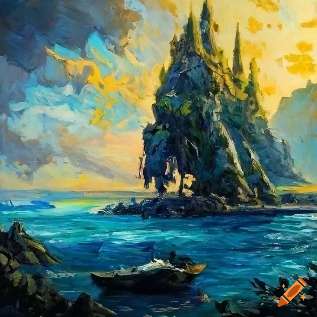Impressionism art of Skull Island by Greg Rutkowski on Craiyon