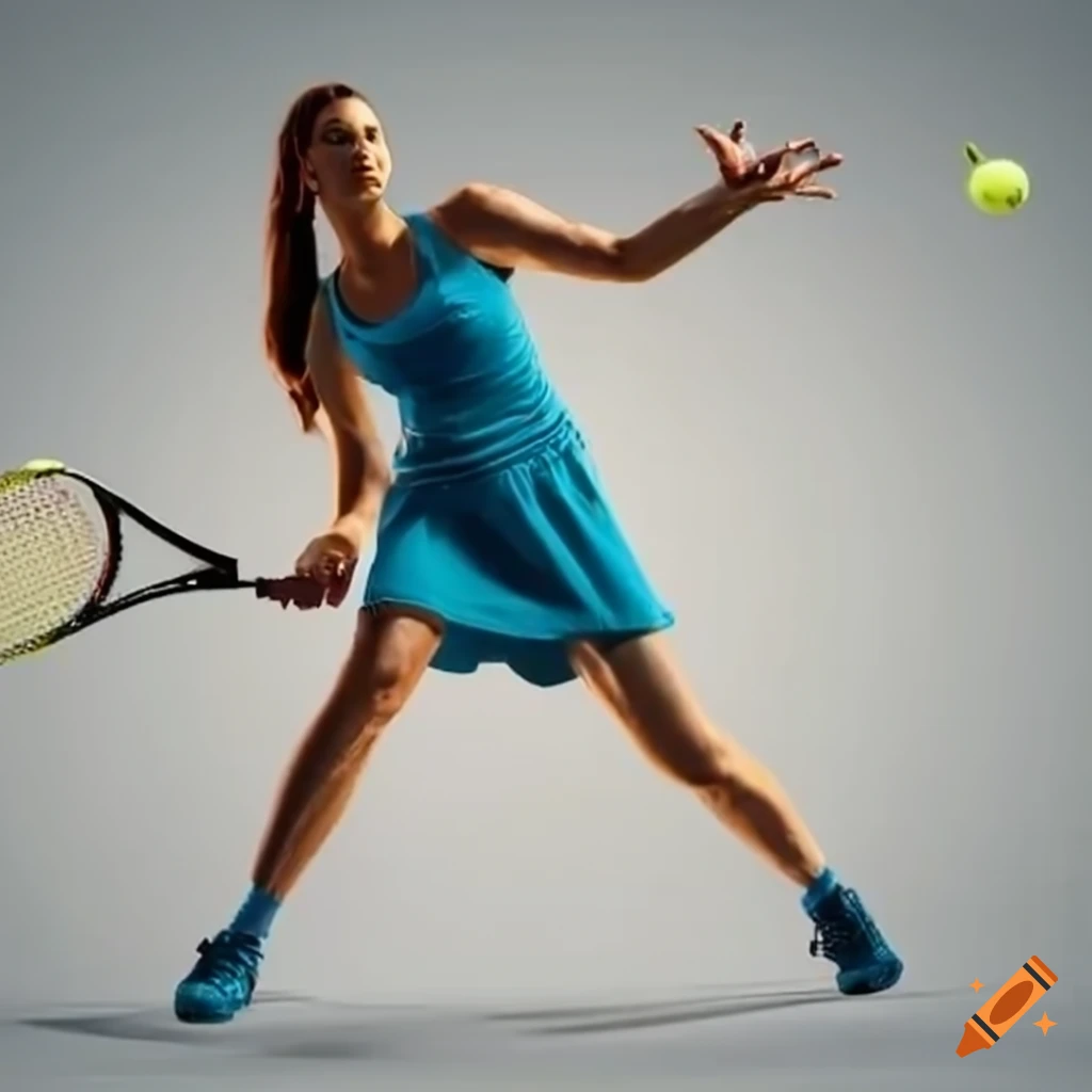 Female tennis player in action on Craiyon