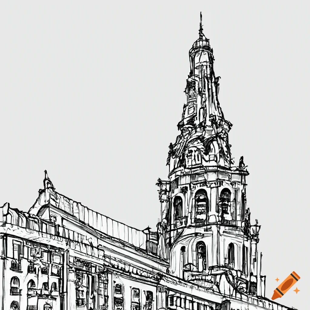 Lineart of a city scenery
