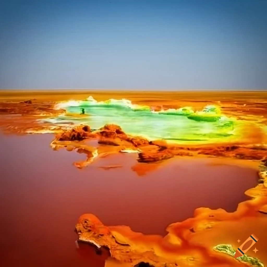 Colorful geysers in dallol, ethiopia