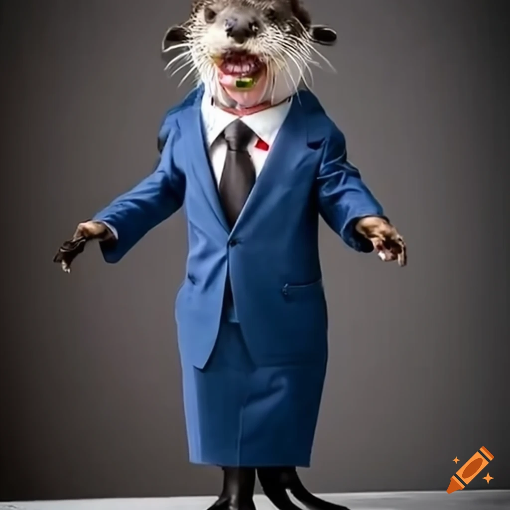 Funny otter dressed as a boss on Craiyon