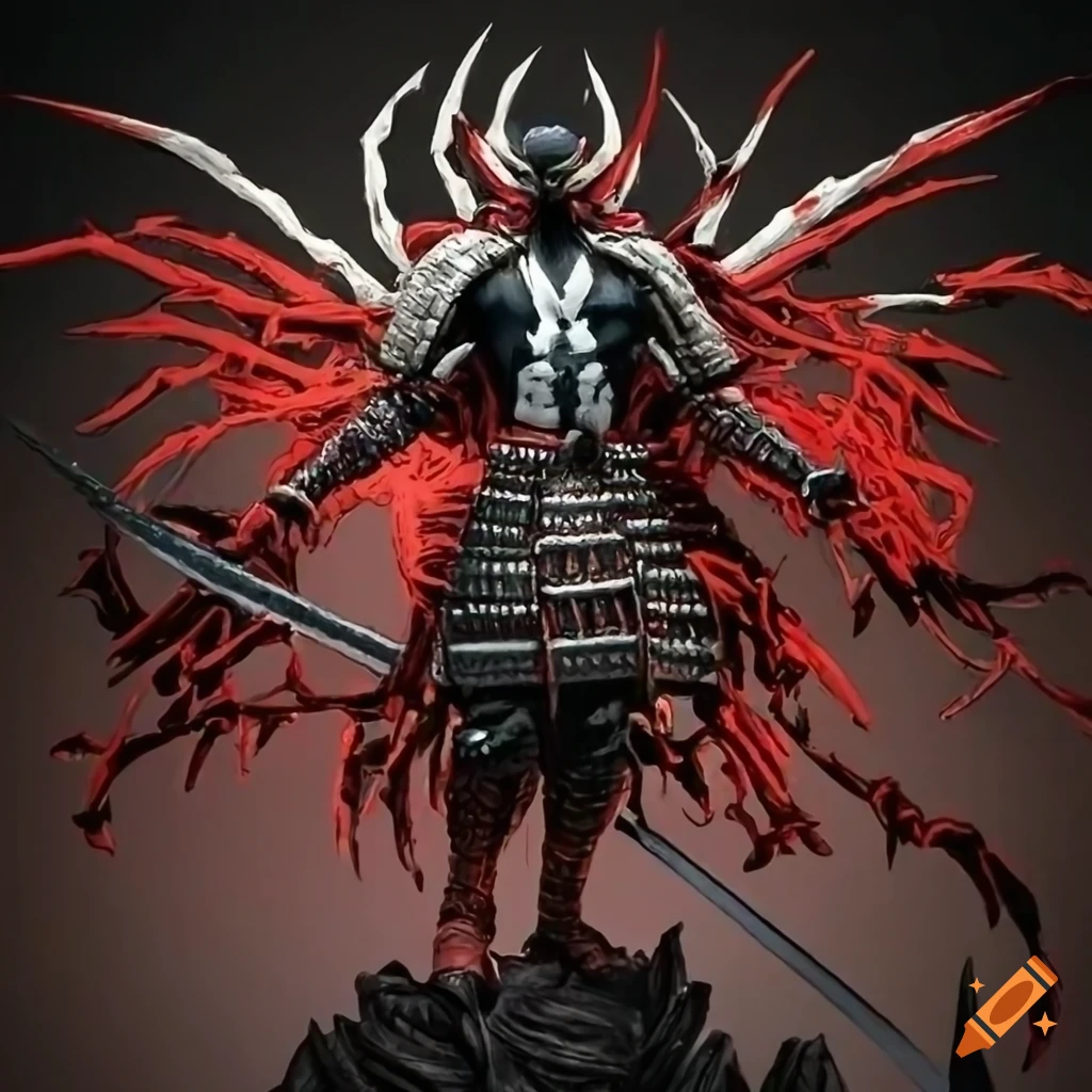 Detailed action figure of a samurai with katana on Craiyon