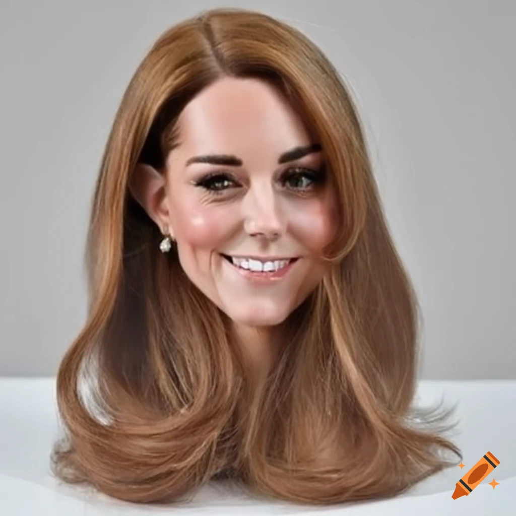 Kate middleton styling head with long flowing hair