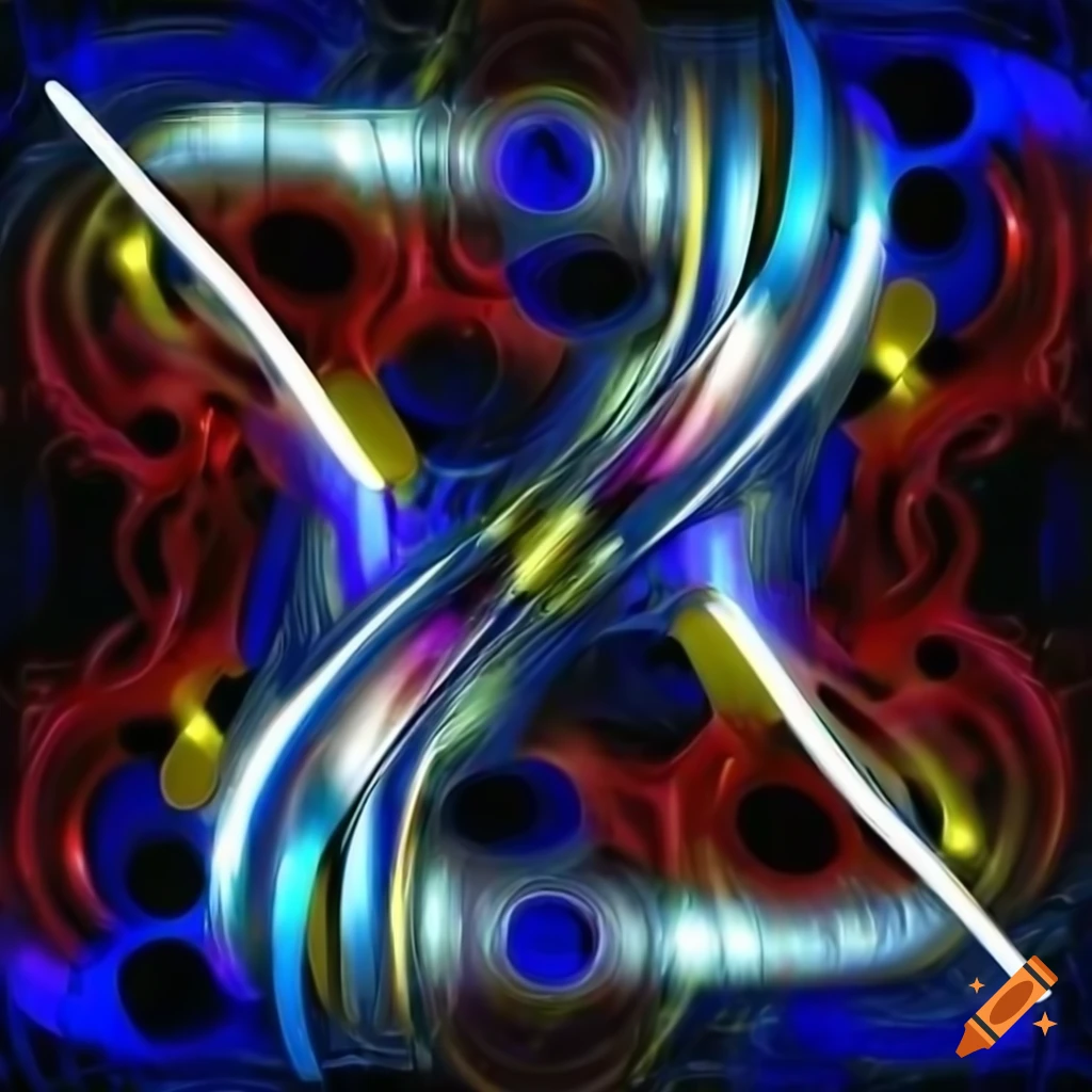 Abstract surreal artwork of metal pipes and tubes on Craiyon