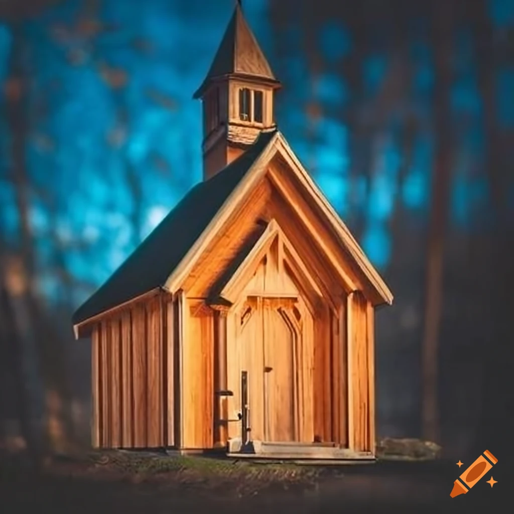 Modern Norwegian farmhouse chapel on Craiyon