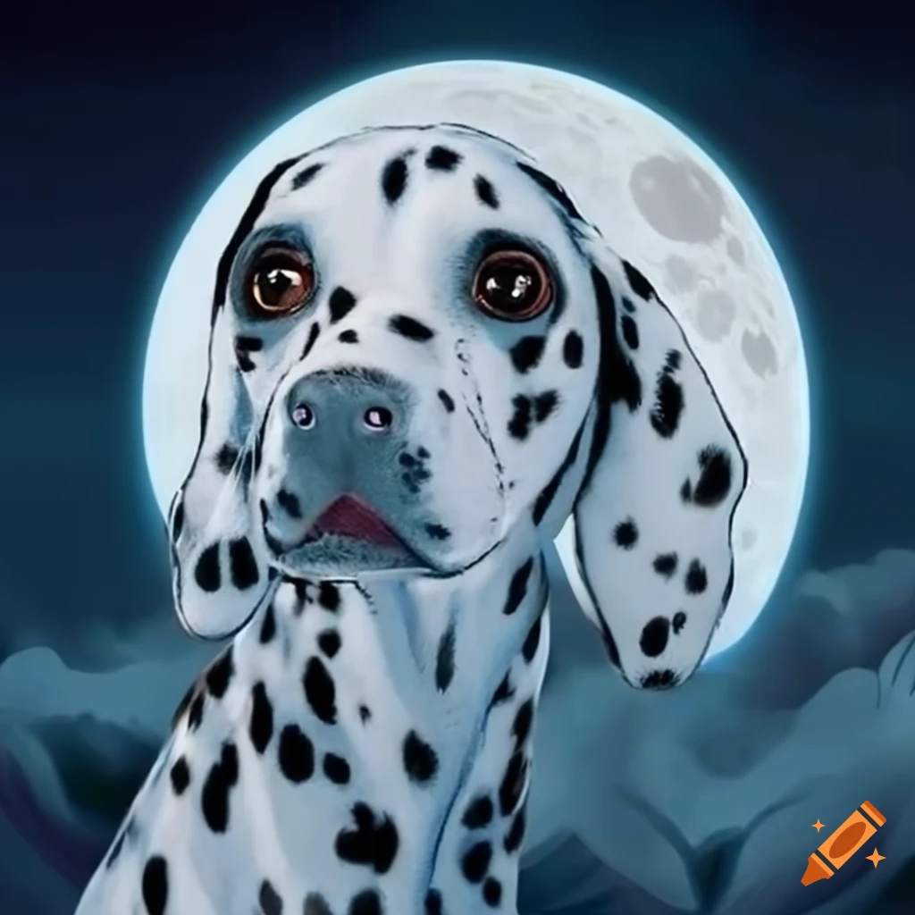 Dalmatian dog on the moon on Craiyon