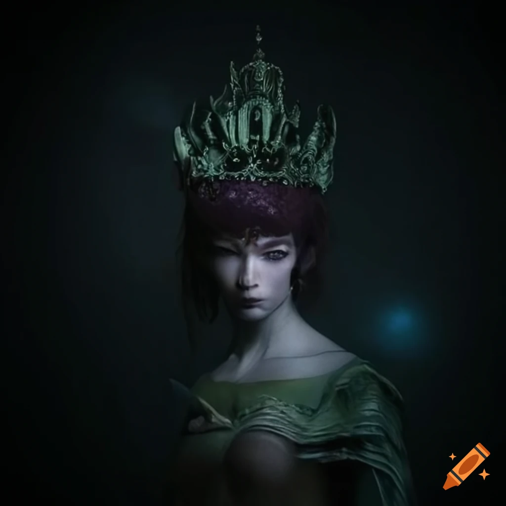 Peach dressed as a queen on a throne on Craiyon