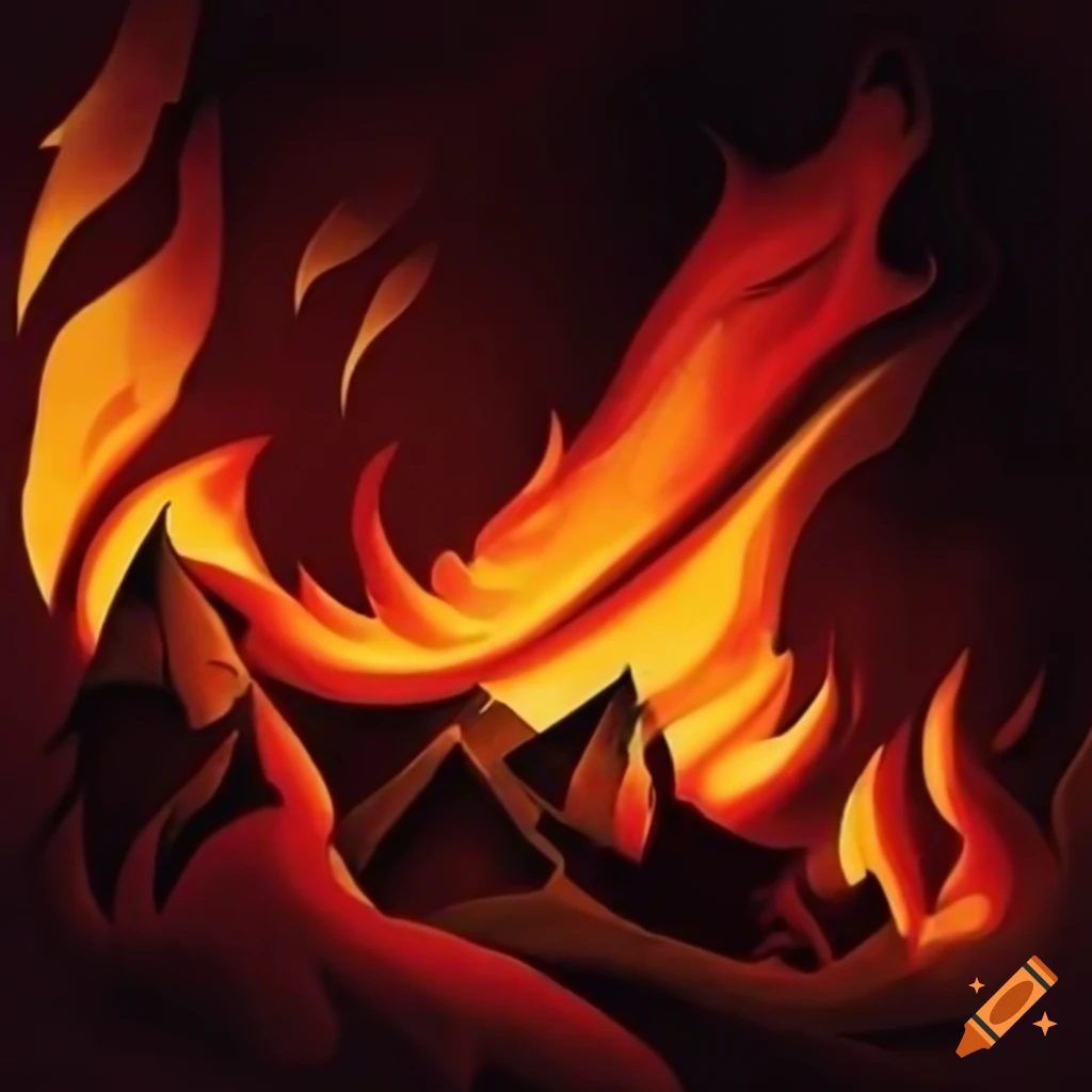 Abstract depiction of fire