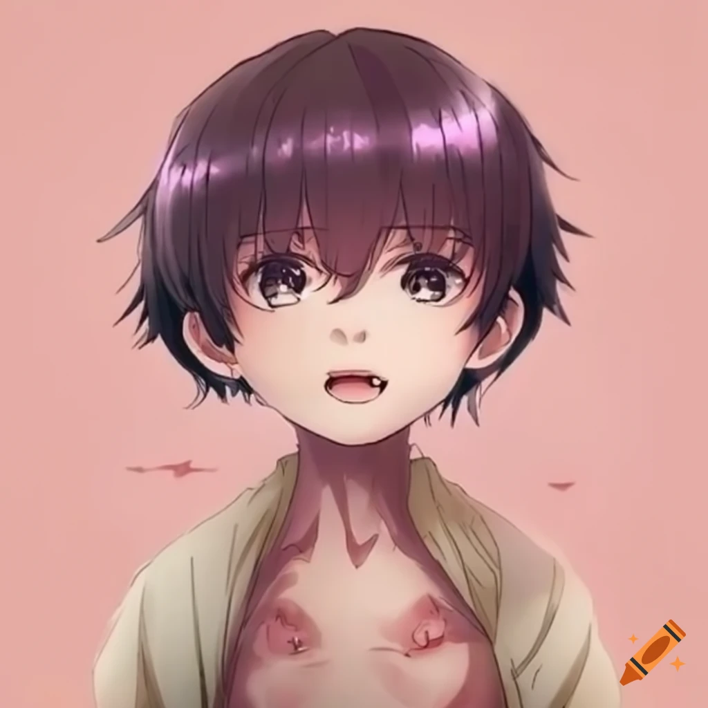 Anime children proudly showing their scars