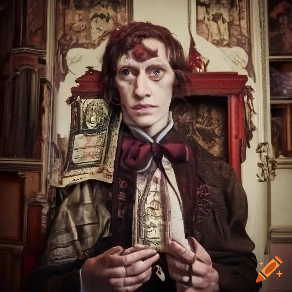 A man in his early 30s with wild red hair and glasses dressed in tweed ...