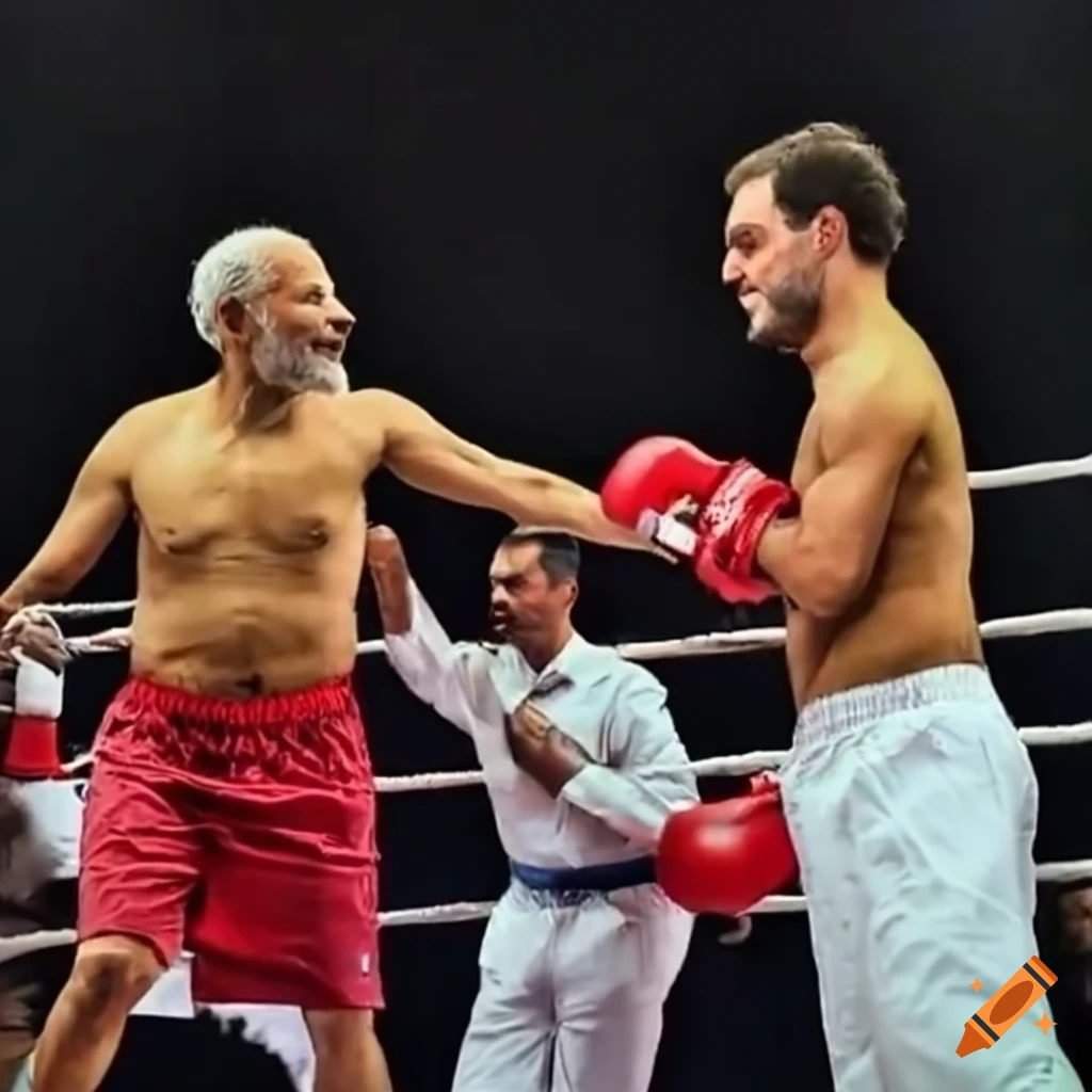 Boxing match between narendra modi and rahul gandhi on Craiyon