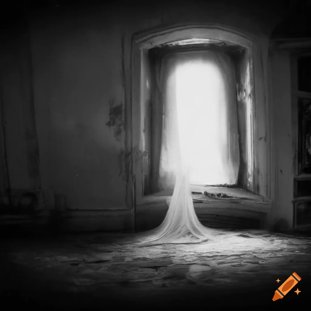 Sad ghost trapped in a windowless room on Craiyon
