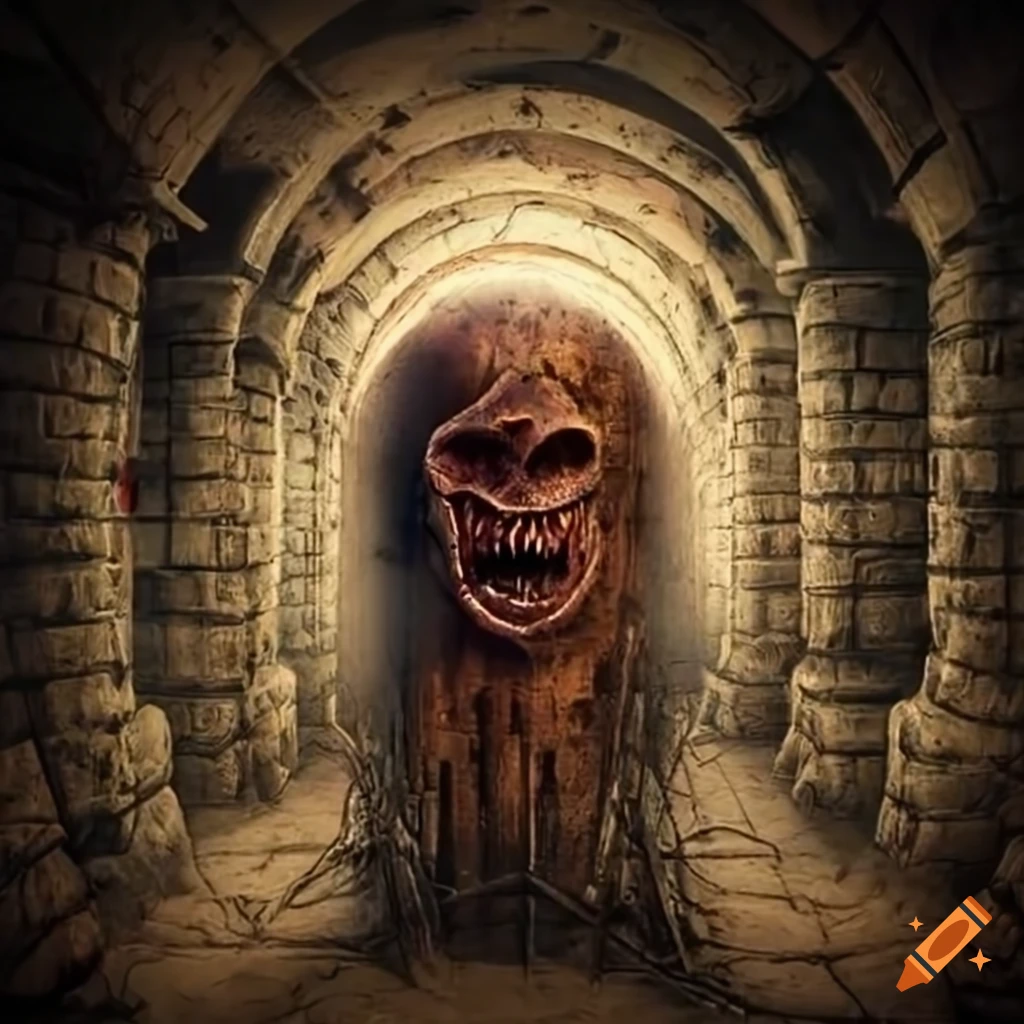 Concept art of a prison cell with monsters on Craiyon