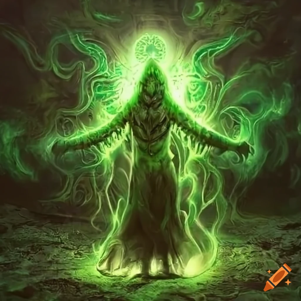 Chaos god of green consciousness ninja on Craiyon