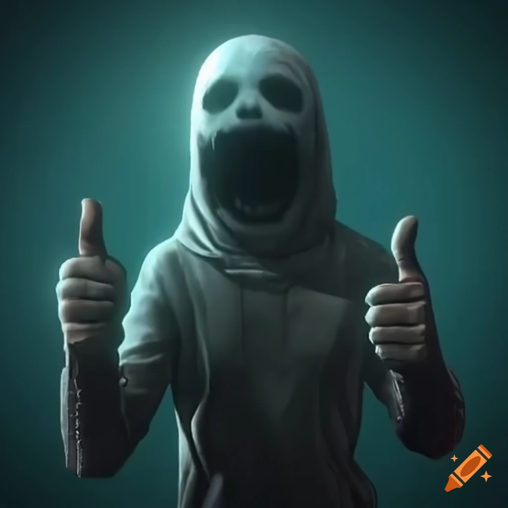 Friendly ghost giving a thumbs-up