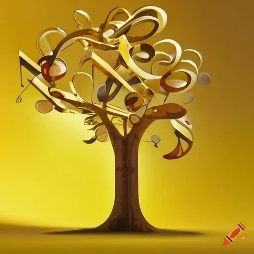 Tree with musical notes instead of leaves