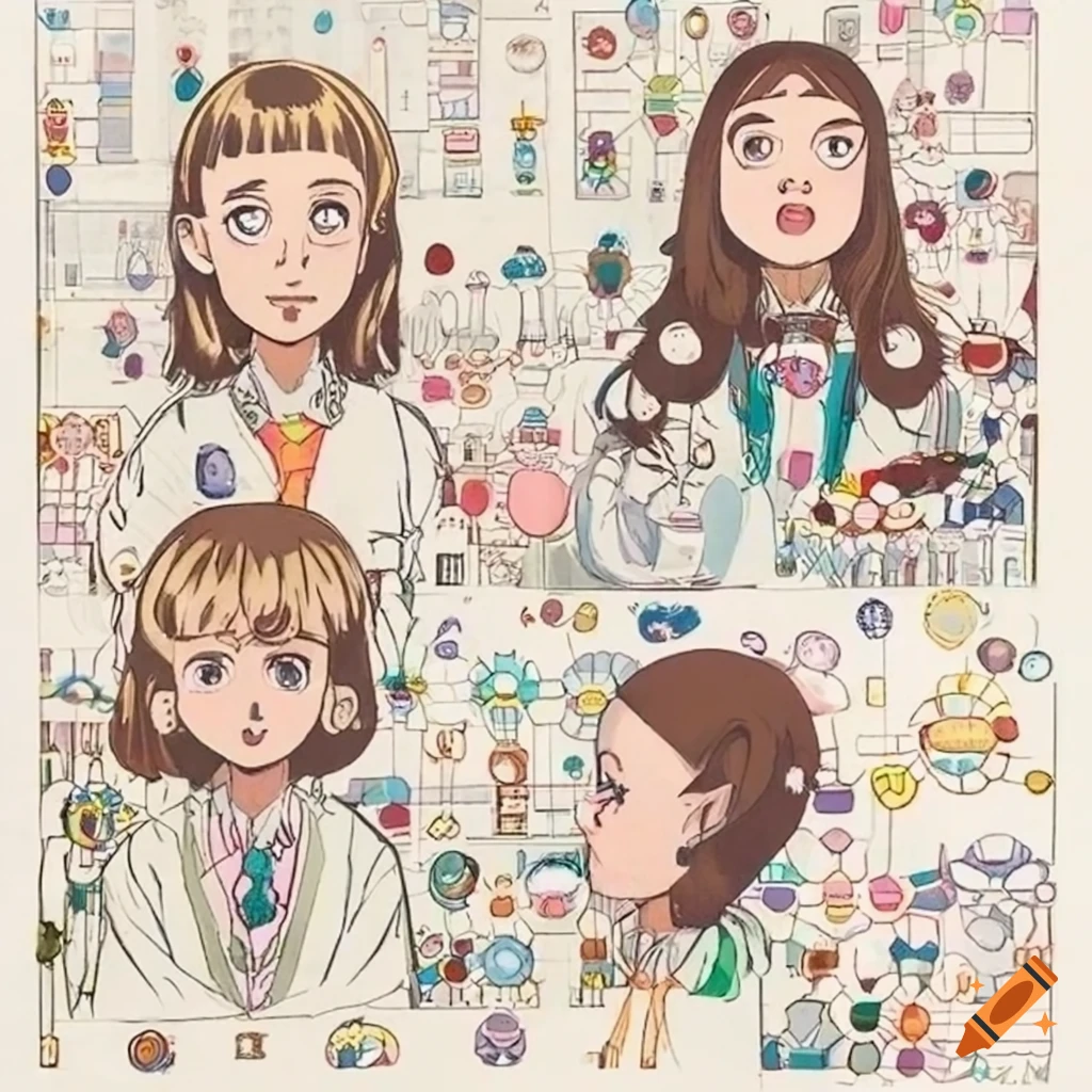 Artwork featuring characters from derry girls